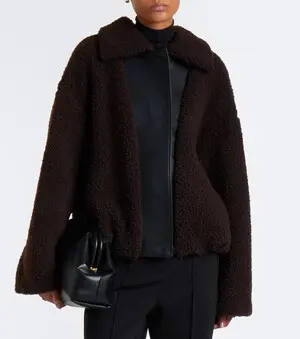 Sportmax Leather-trimmed Teddy Jacket