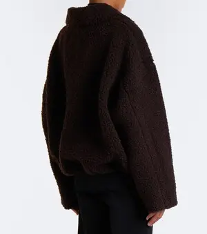 Sportmax Leather-trimmed Teddy Jacket