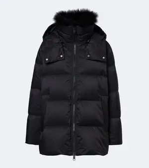 YVES SALOMON Hooded Padded Down Jacket - Black