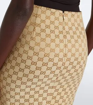 Gucci Gg Canvas Cotton-blend Pencil Skirt