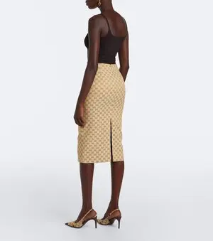 Gucci Gg Canvas Cotton-blend Pencil Skirt