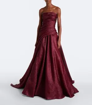 MARMAR HALIM Draped Strapless Bustier Gown