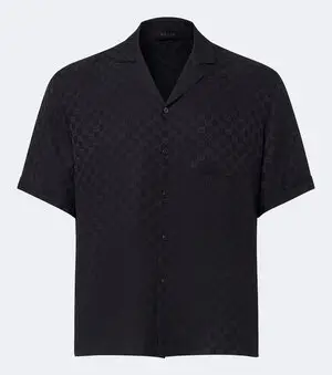 Gucci Gg Jacquard Silk Bowling Shirt - Blue