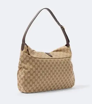 Gucci Jackie Flap Large Gg Canvas Shoulder Bag