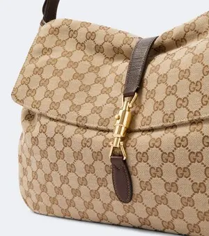 Gucci Jackie Flap Large Gg Canvas Shoulder Bag