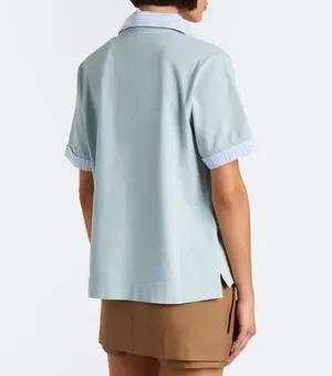 Acne Studios Layered Cotton-blend Piqué Polo Shirt
