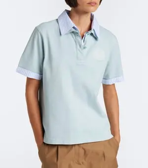 Acne Studios Layered Cotton-blend Piqué Polo Shirt - Green