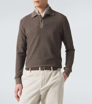 Agnona Wool And Silk Polo Sweater