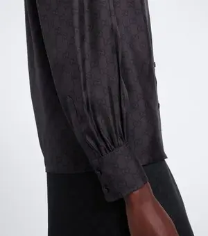 Gucci Gg Tie-neck Silk Twill Blouse