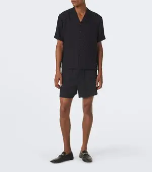 Gucci Gg Jacquard Silk Shorts - Blue
