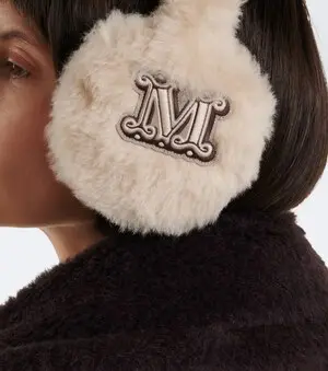 Max Mara Alpaca, Wool, And Silk Earmuffs - Beige