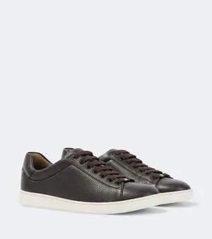 Brioni Leather Sneakers - Brown