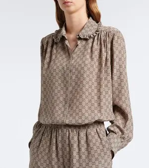 Gucci Gg Silk Crêpe De Chine Blouse