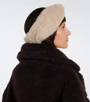 Max Mara Alpaca, Wool, And Silk Teddy Headband - White