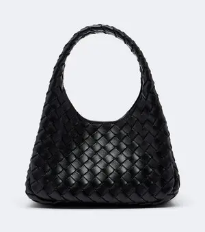 Bottega Veneta Campana Intrecciato Mini Leather Top-handle Bag - Black
