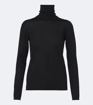Max Mara Virgin Wool Turtleneck Sweater - Black