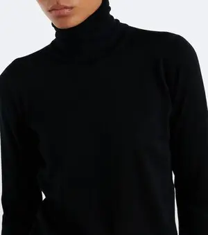 Max Mara Virgin Wool Turtleneck Sweater - Black