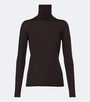 Max Mara Virgin Wool Turtleneck Sweater - Brown
