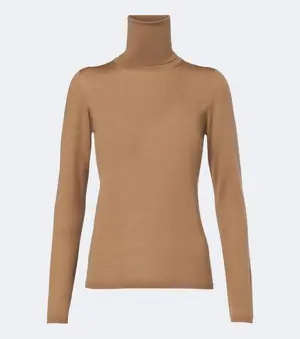 Max Mara Virgin Wool Turtleneck Sweater - Brown