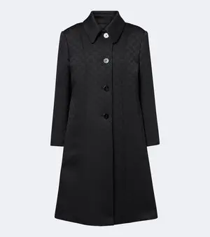 Gucci Gg Jacquard Coat - Black