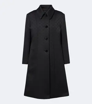 Gucci Gg Jacquard Coat - Black