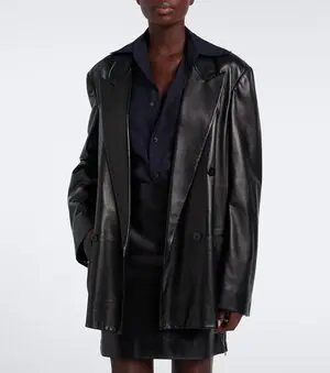 Gucci Double-breasted Leather Jacket