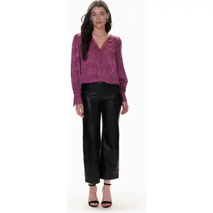 Rebecca Taylor Audrey Jacquard Blouse - Plum
