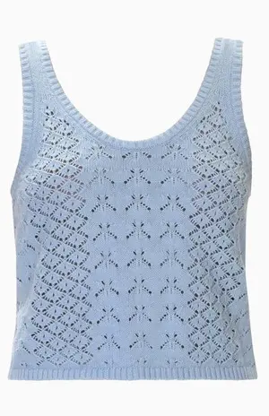 Rebecca Taylor Hannah Pointelle Tank - Seafoam