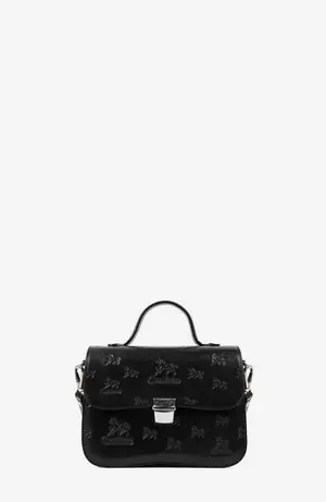 CAVALINHO Cavalo Lusitano 600 Embossed Leather Handbag - Black