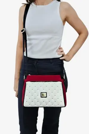 Cavalinho Quilted Crossbody Bag - Navy/red