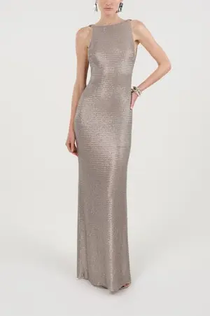 NOCTURNE Sequin Open Back Maxi Dress