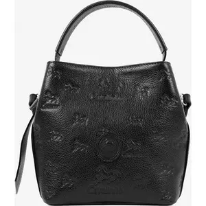 CAVALINHO Cavalo Lusitano 591 Embossed Leather Bucket Bag - Black