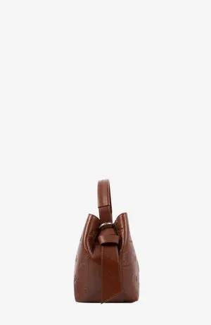 CAVALINHO Cavalo Lusitano 591 Embossed Leather Bucket Bag - Camel Brown