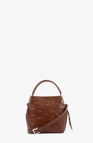 CAVALINHO Cavalo Lusitano 591 Embossed Leather Bucket Bag - Camel Brown
