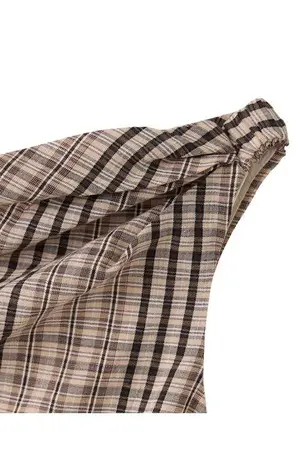 Mango Off-the-shoulder Plaid Mini Dress