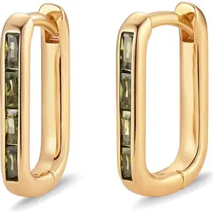 BROOK & YORK Billie Birthstone Cubic Zirconia Hoop Earrings - Gold/aug