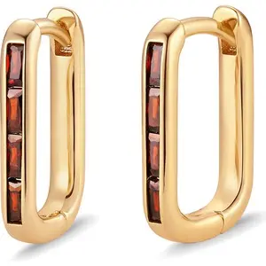 BROOK & YORK Billie Birthstone Cubic Zirconia Hoop Earrings - Gold/jan
