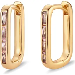 BROOK & YORK Billie Birthstone Cubic Zirconia Hoop Earrings - Gold/oct