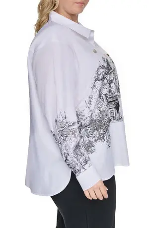 Karl Lagerfeld Paris Paris Scene Cotton Button-down Shirt