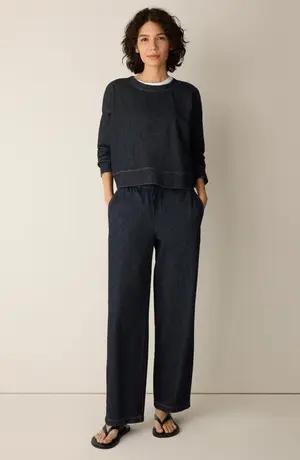 Eileen Fisher Stretch Organic Cotton Straight Leg Jeans