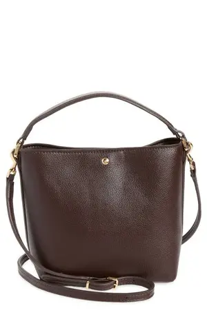 Mango Faux Leather Bucket Bag - Chocolate