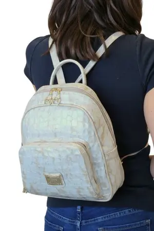CAVALINHO Gallop 525 Patent Leather Backpack - Beige/white