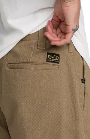 Rvca Americana 2 Flat Front Cotton Twill Chinos - Coyote