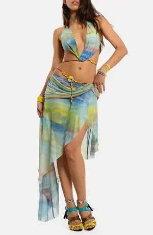 JADED LONDON Beaded Halter Neck Top