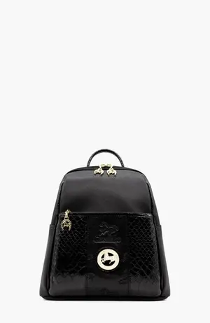 CAVALINHO Leather Backpack With Textured Accents