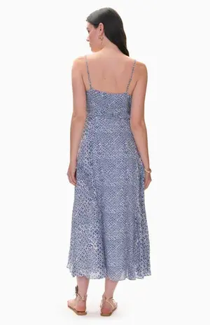 Rebecca Taylor Printed Silk Blend Slip Dress