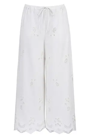 House Of Cb Mirea Broderie Anglaise Wide Leg Pants