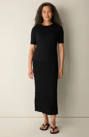 Eileen Fisher Textured Straight Skirt