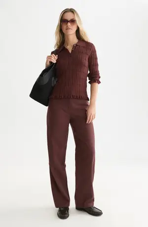 Scotch & Soda Ripple Stitch Polo Sweater
