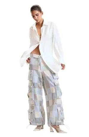Cynthia Rowley Seersucker Cargo Pants - Multi